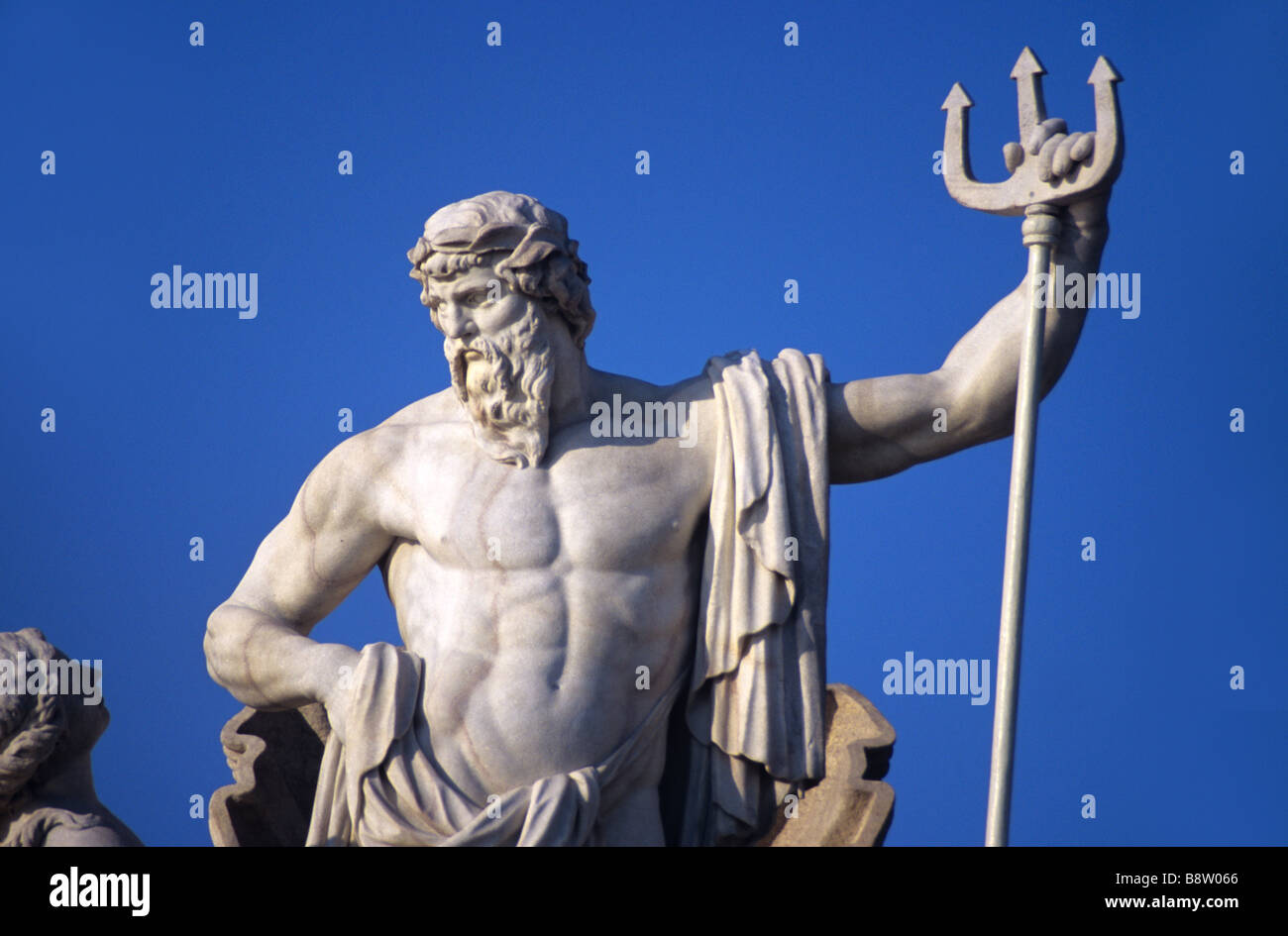 Neptun, der römische Gott des Meeres, & Trident, Neptunbrunnen ...