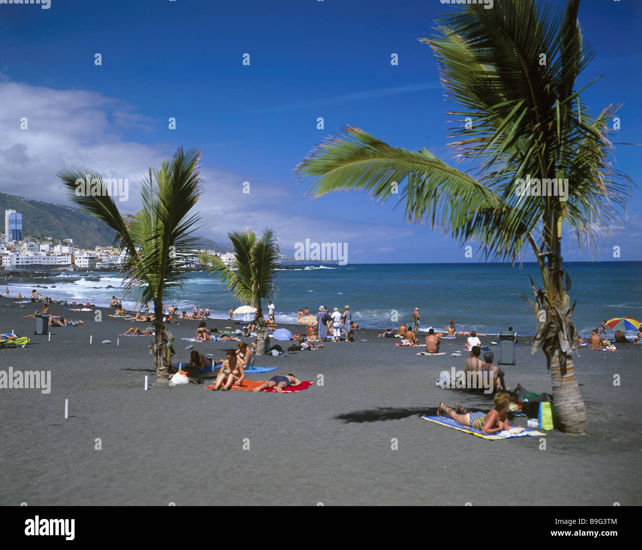 Küste Spanien Kanaren Insel Teneriffa Puerto De La Cruz Lava-Strand ...