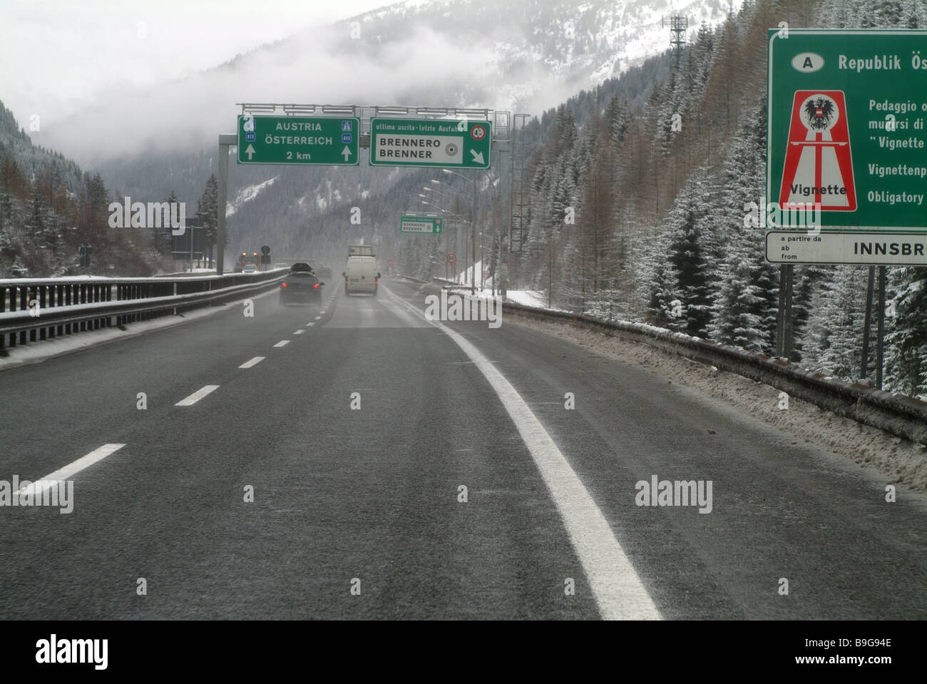 Beschilderung, Autobahn, Beschilderung, Autobahn, Auto, Bayern, Brenner ...