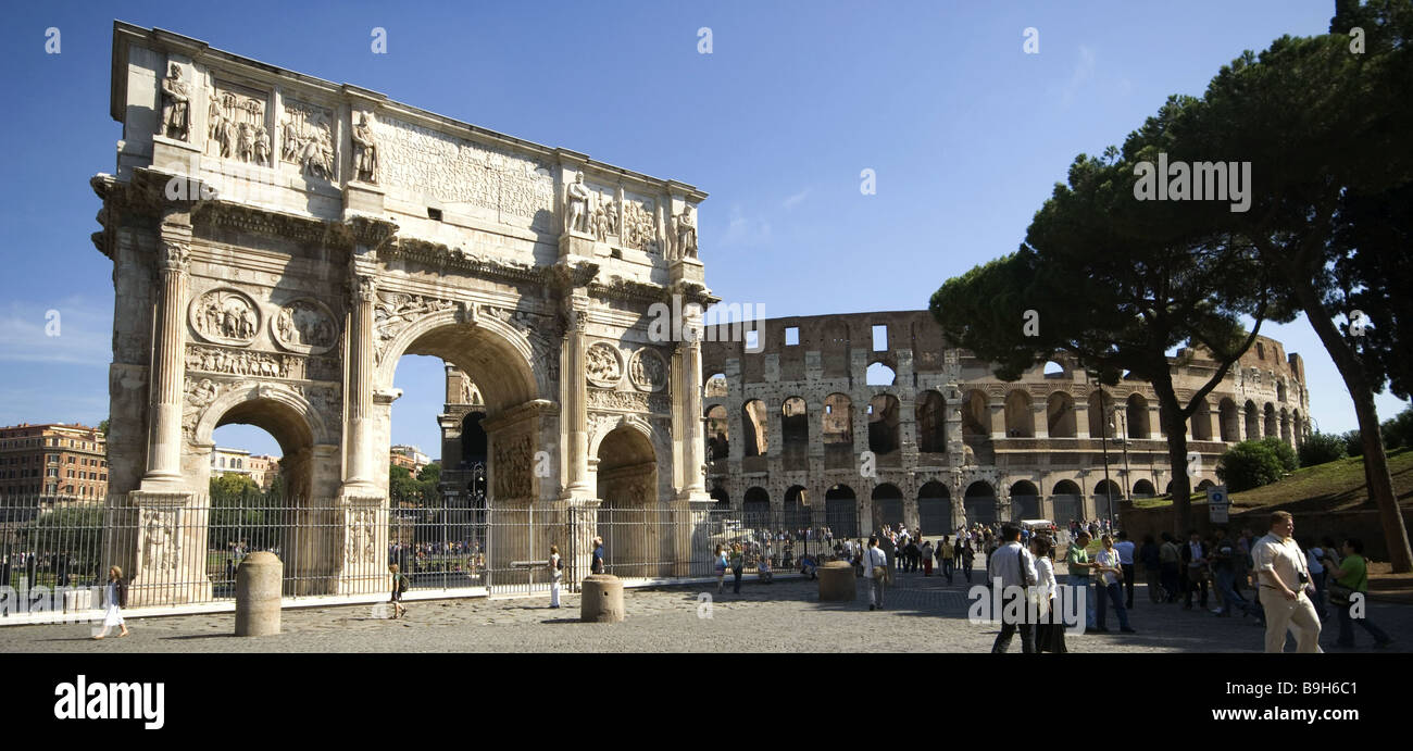 Italien Rom Kolosseum Konstantinsbogen Touristen Amphitheater ...