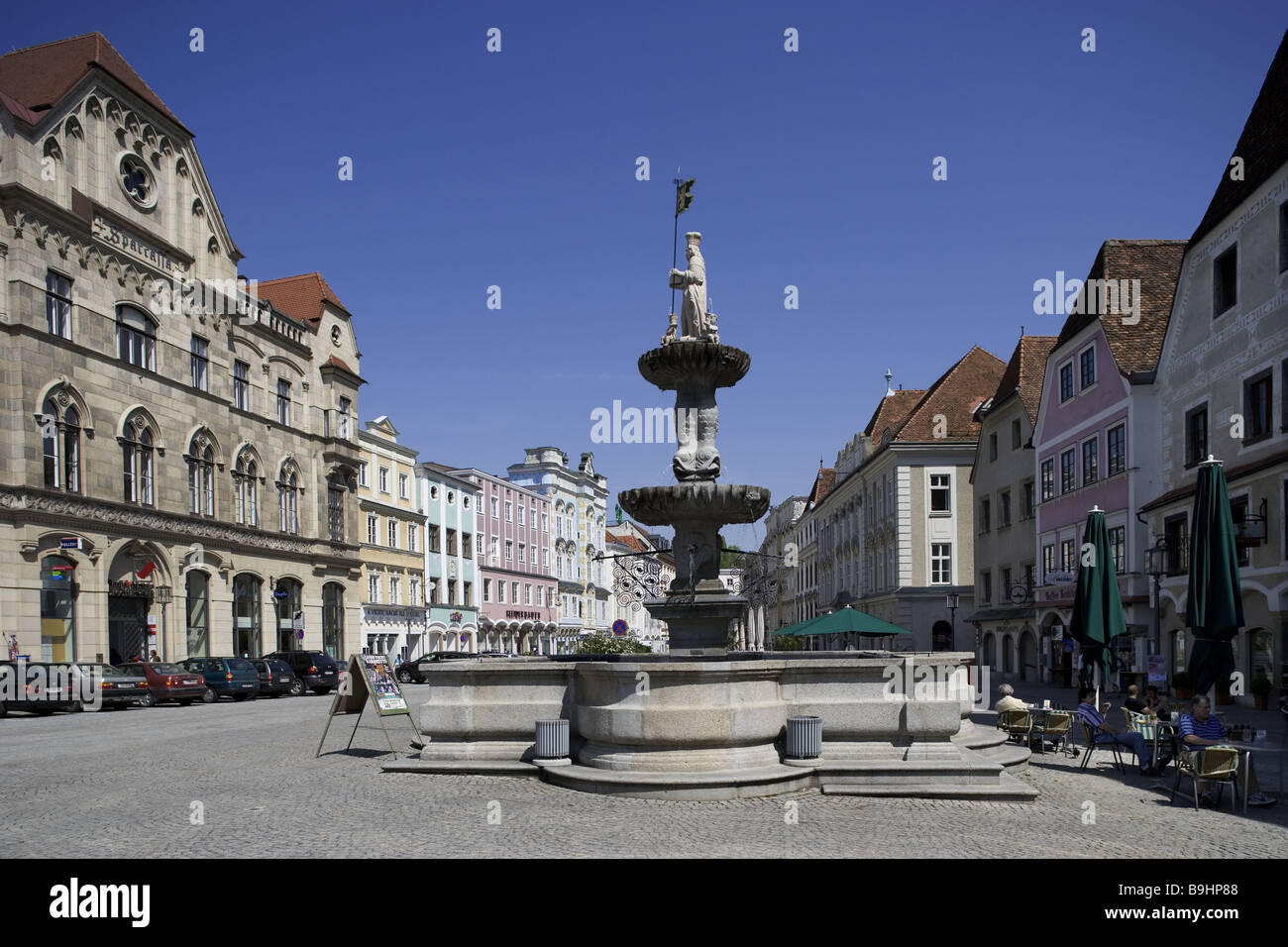 Österreich-Oberösterreich-Steyr Stadt-Ort Leopoldi-Brunnen alte ...