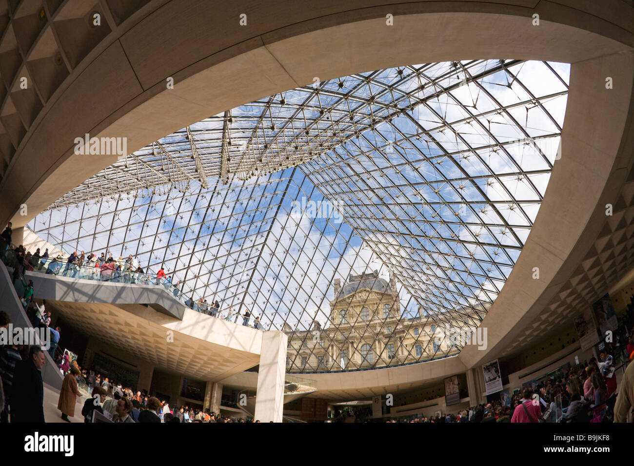 Interior of the louvre pyramid at the louvre museum -Fotos und ...