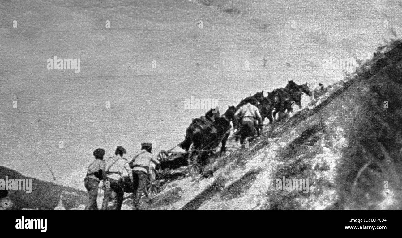Artilleristen klettern die Karpaten im ersten Weltkrieg Stockfotografie - Alamy