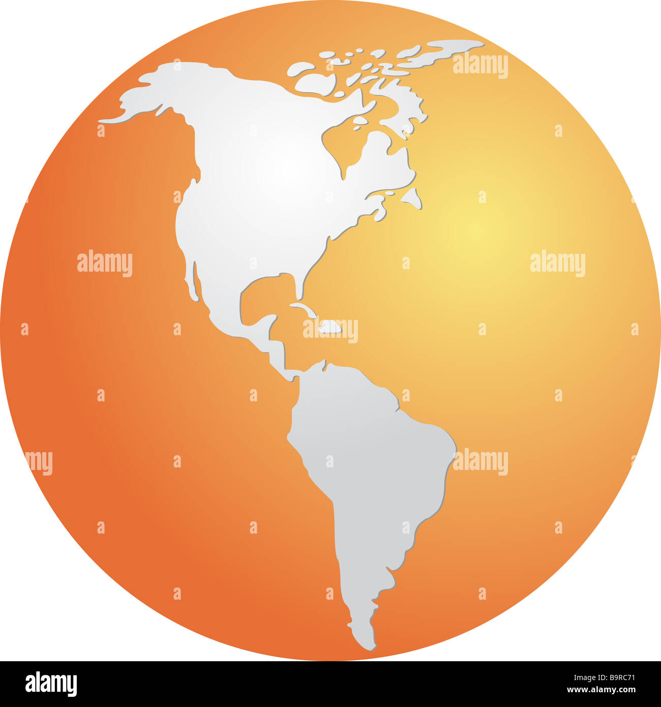 Welt Karte Abbildung der Kontinente Amerika Stockfotografie - Alamy
