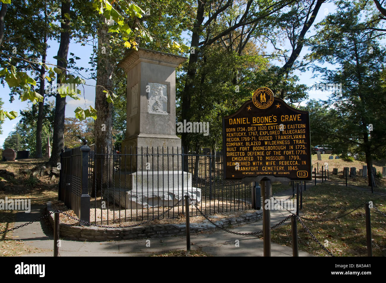 Daniel boone grab -Fotos und -Bildmaterial in hoher Auflösung – Alamy