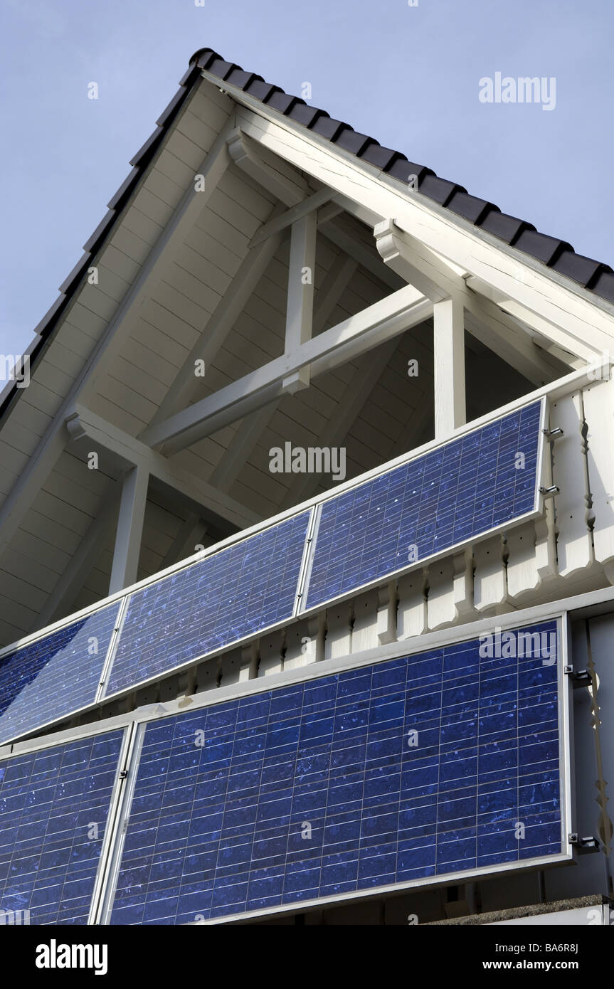 Residenz Solarzellen Detail Haus Privathaus Energieökologie regenerativ ...