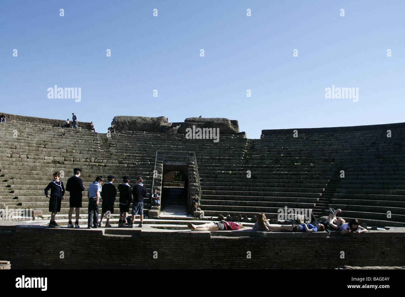 Das antike römische Theater in Ostia Antica bei Rom, Italien ...