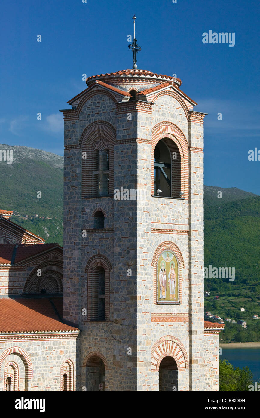 Mazedonien, Ohrid. Sveti Kliment ich Pantelejmon Kirche (Neubau) am Ufer des Ohridsees ...