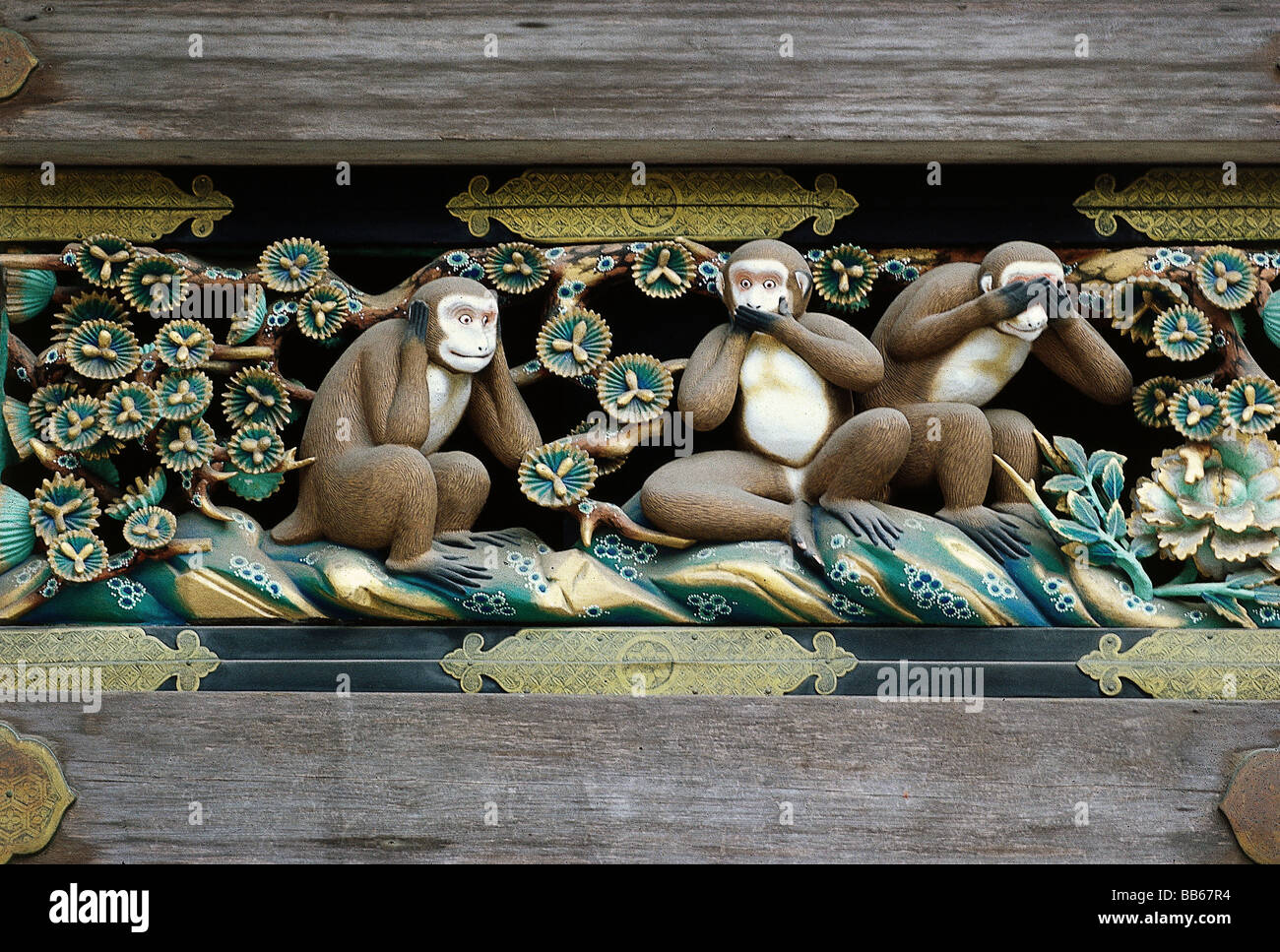 Geographie / Reisen, Japan, Nikko, 3 Affen auf Nikko Schrein (kein Übel ...