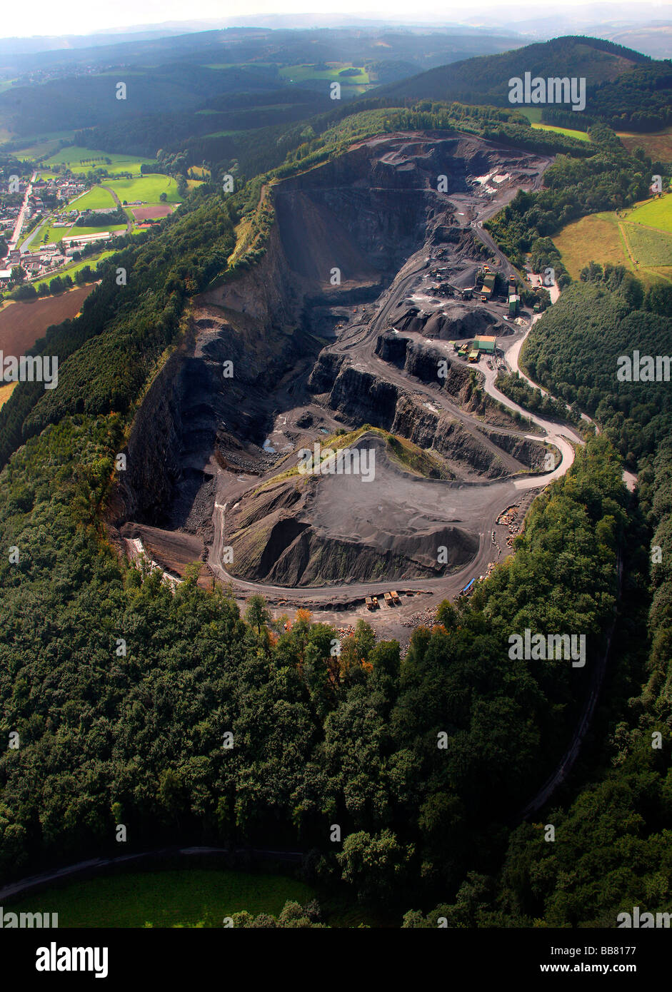 Aerial photo, Steinbruch, Herdringen, Arnsberg, Hochsauerlandkreis ...
