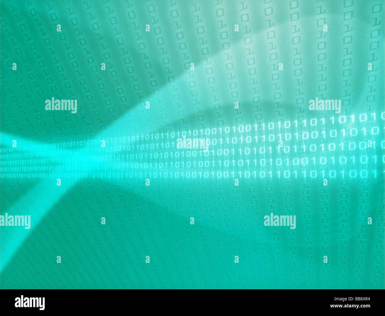 Illustration der Datenflüsse mit Einsen und Nullen Stockfotografie - Alamy