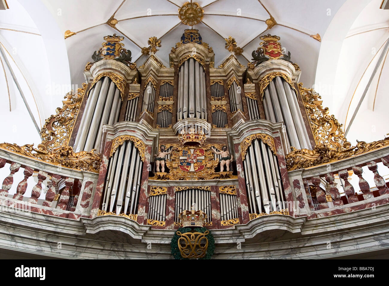 Die Orgel in der Kirche Trinitatis in Kopenhagen, Dänemark, Europa ...