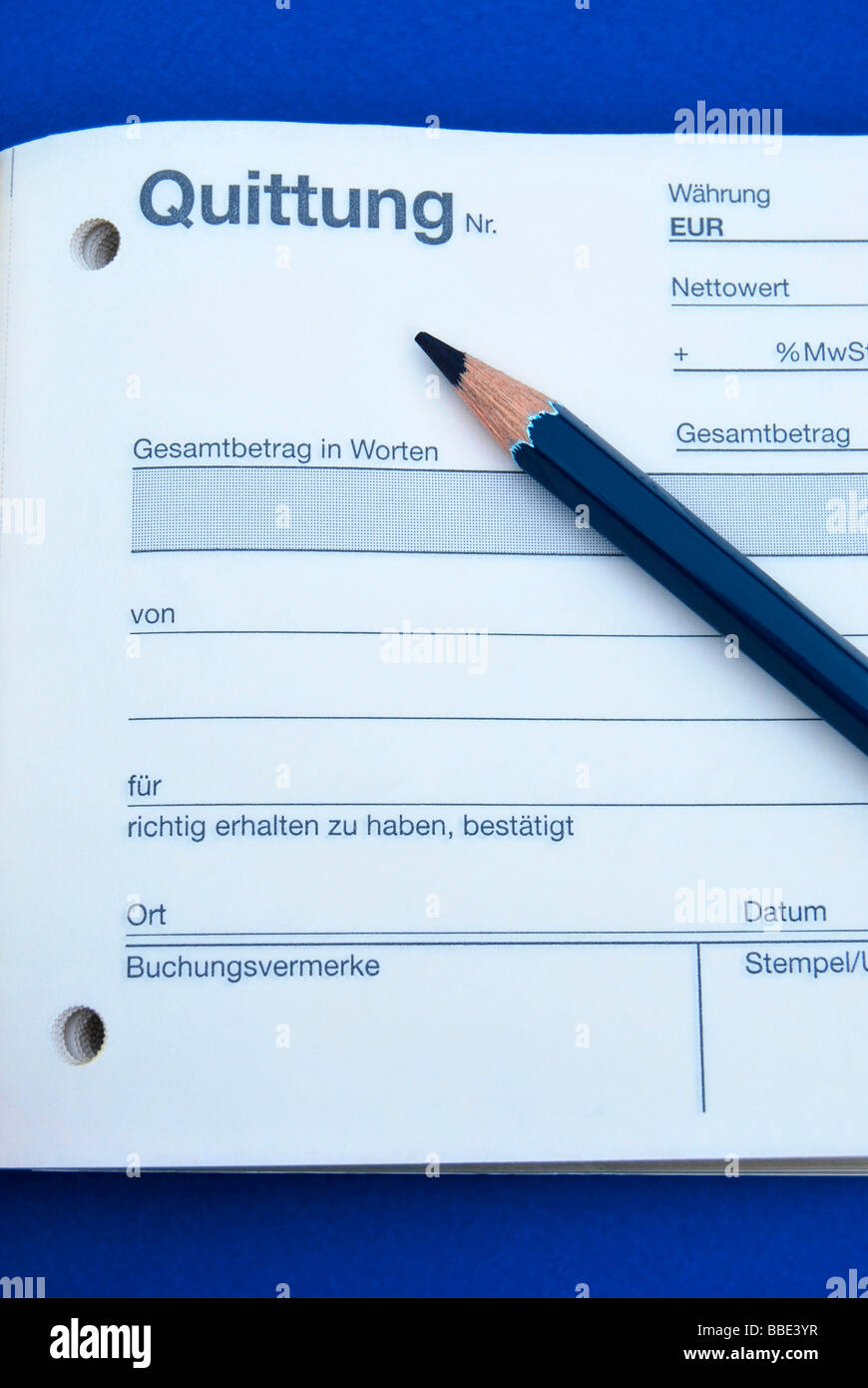 Blanko quittung -Fotos und -Bildmaterial in hoher Auflösung – Alamy