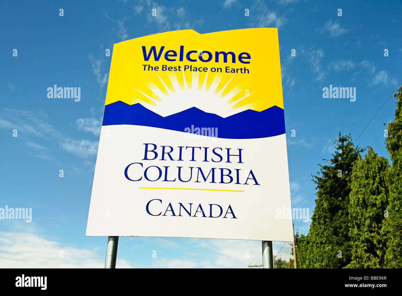 Welcome british columbia sign canada -Fotos und -Bildmaterial in hoher ...