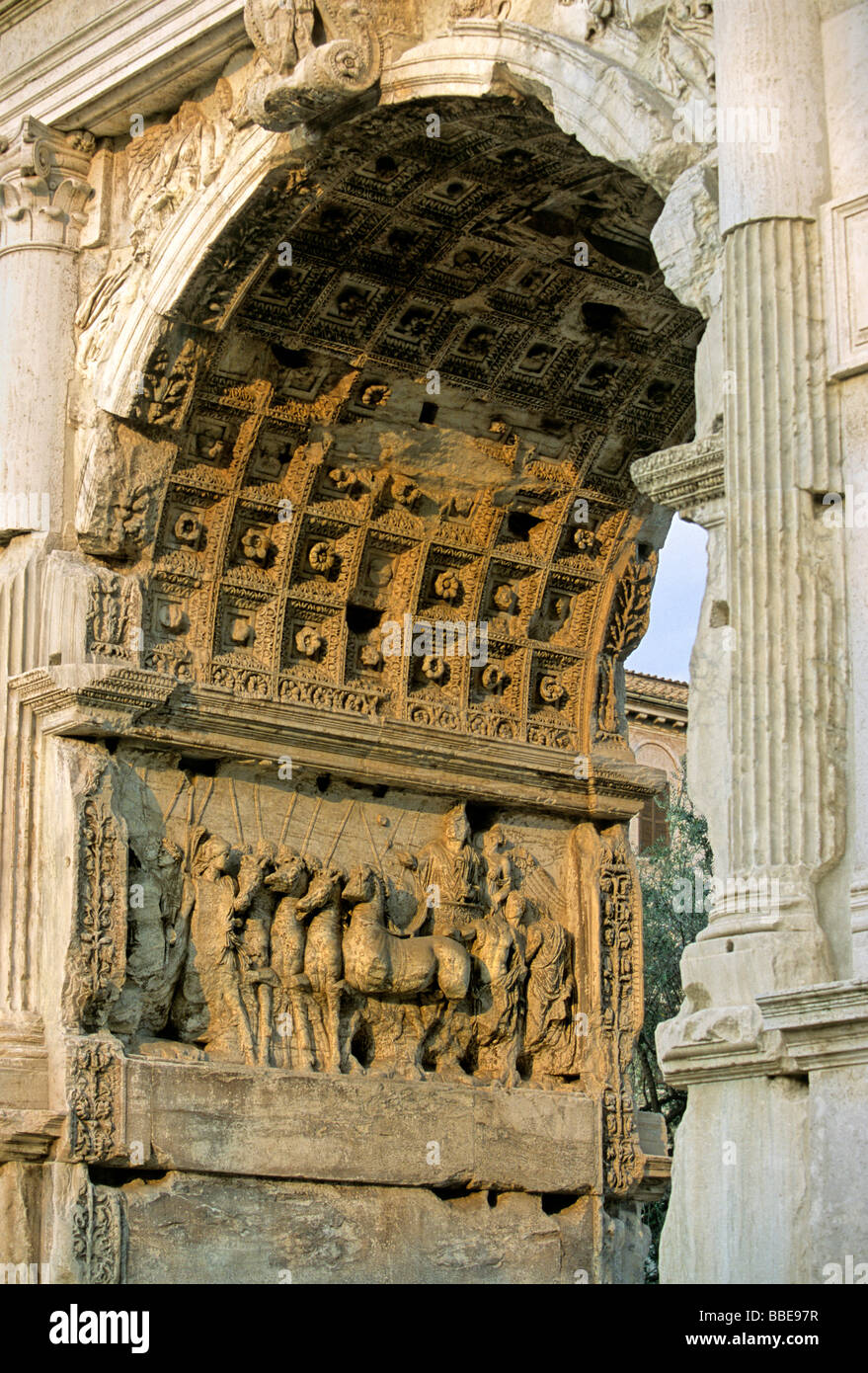 Relief im Bogen von Titus, Forum Romanum, Rom, Latium, Italien, Europa ...
