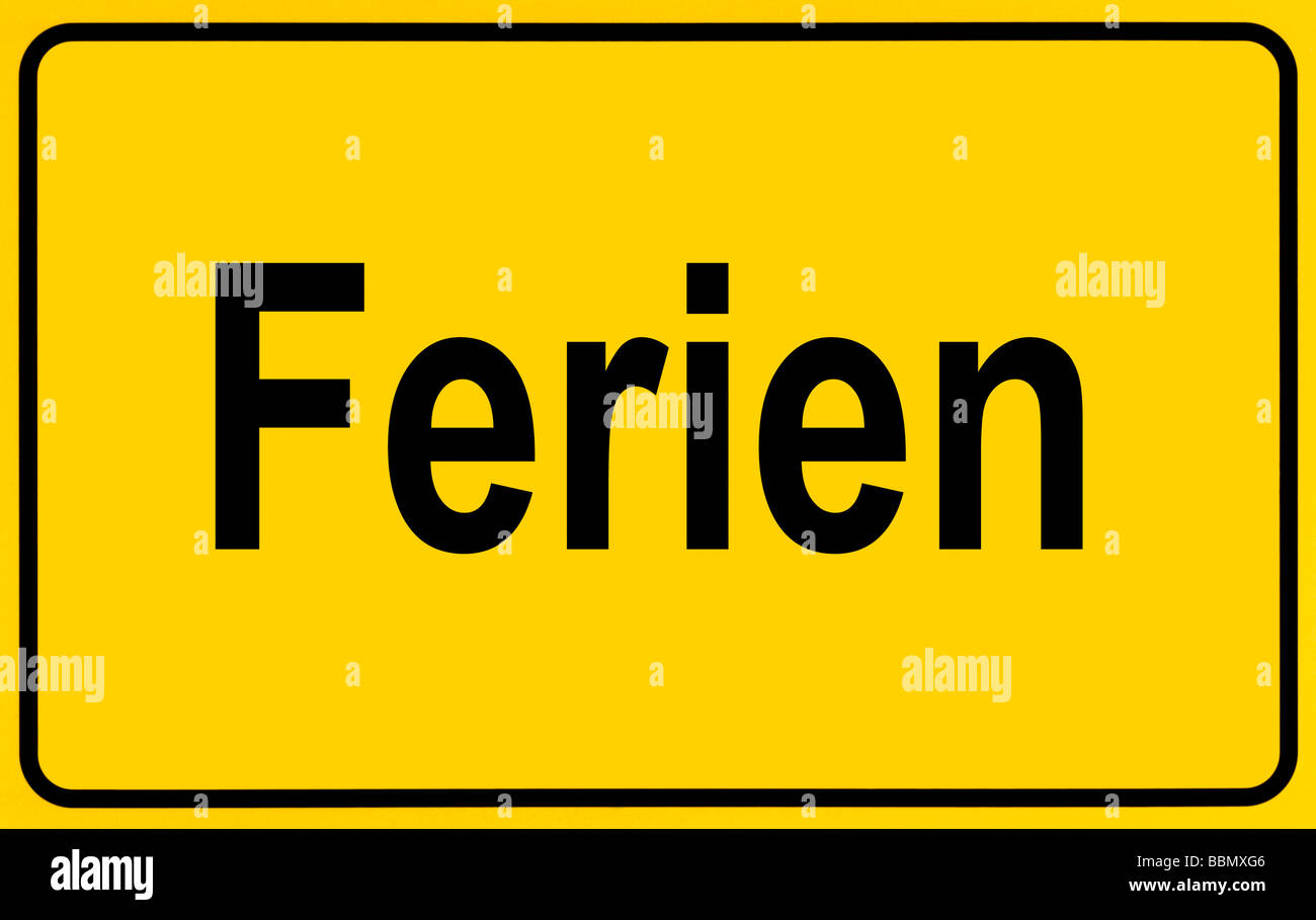 Stadtgrenze, symbolisches Bild für den Beginn des Urlaubs zu ...