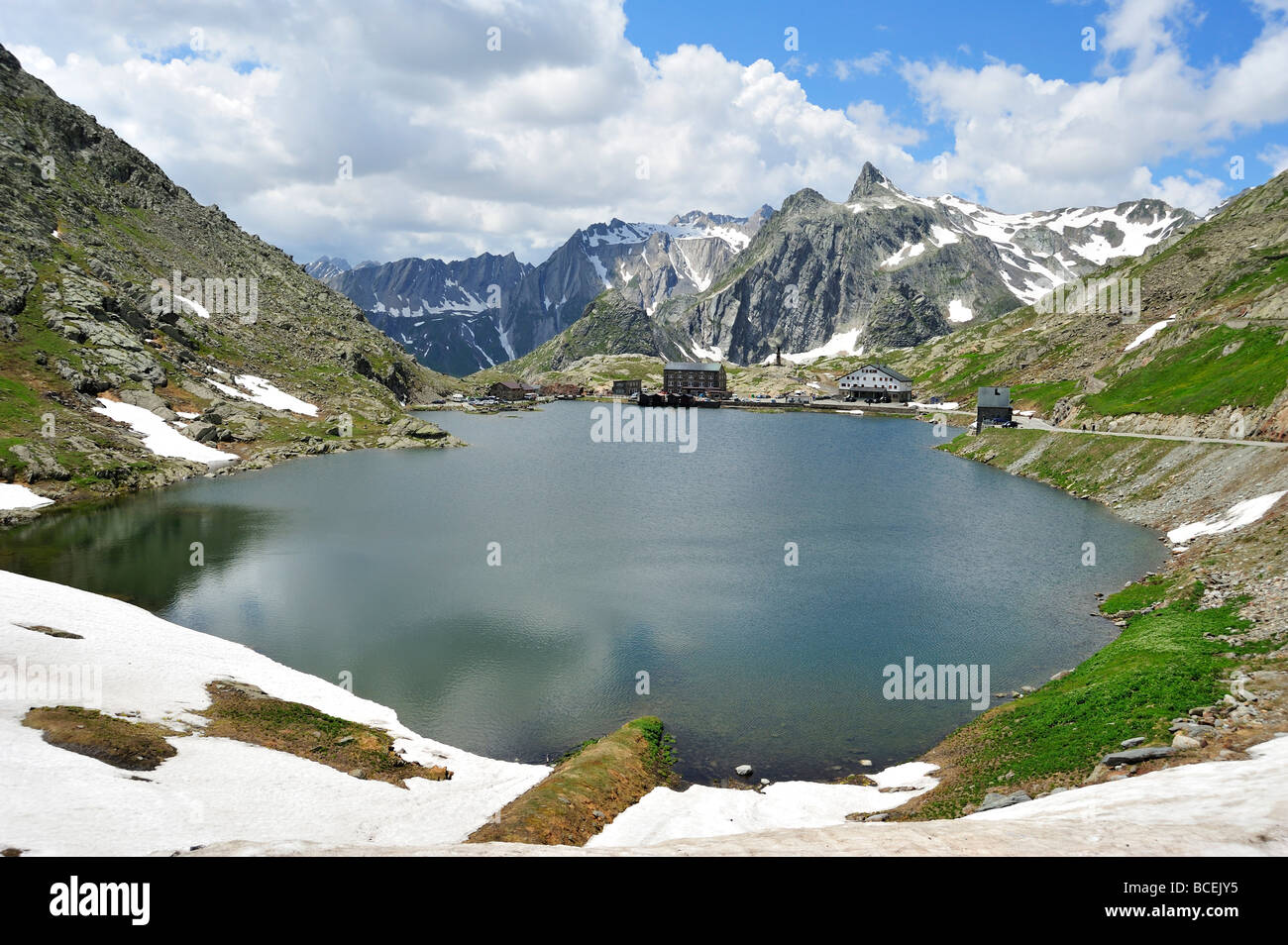 Grossen St. Bernhard-Pass, die Grenze zwischen der Schweiz und Italien ...