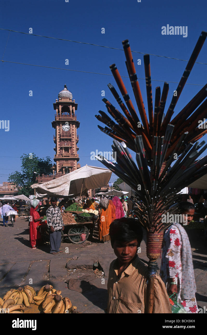 Indien Rajasthan Jodhpur Sardar Bazar Uhrturm Stockfotografie - Alamy