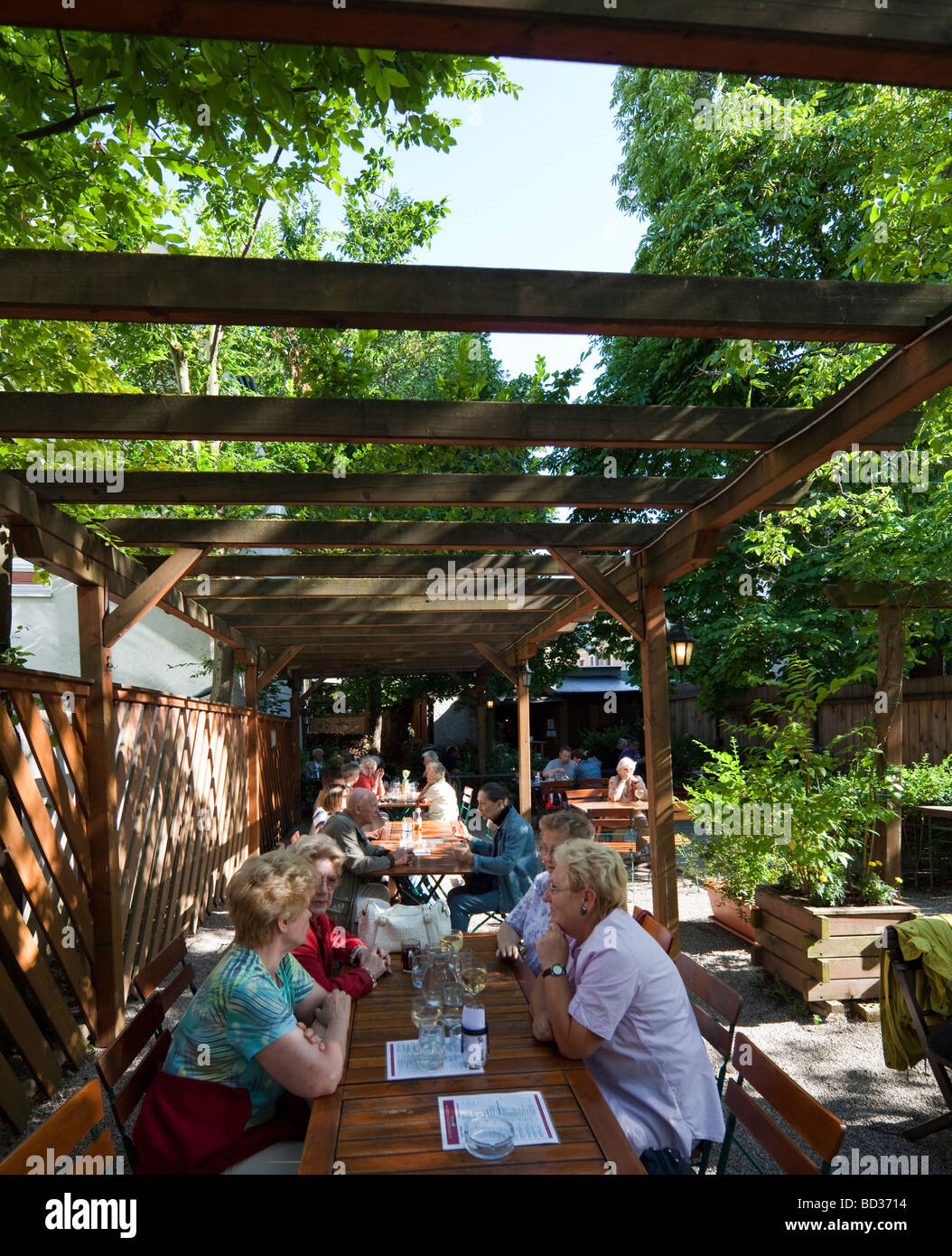 Schutzherren trinken in ein Heuriger, Nussdorf, Wien, Österreich ...