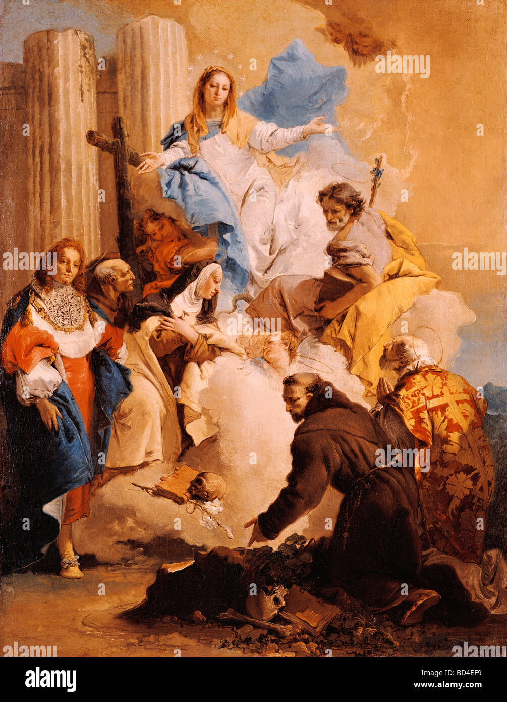 Bildende Kunst, Giovanni Battista Tiepolo (1696-1770), Malerei, Jungfrau mit sechs Heiligen ...