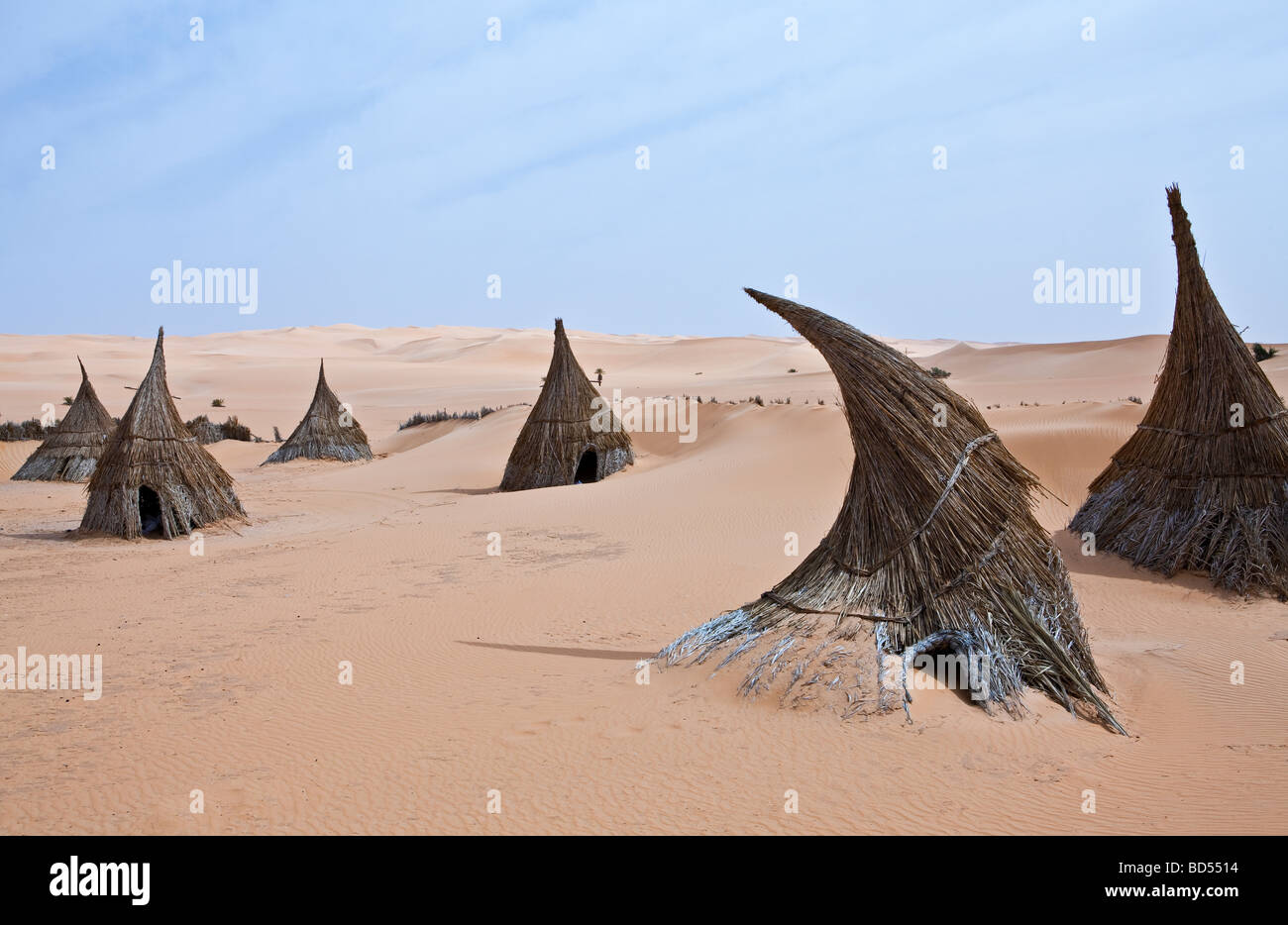 Libyen-Sahara Wüste eine Tuareg-Dorf im Gebiet Ubari Seen ...