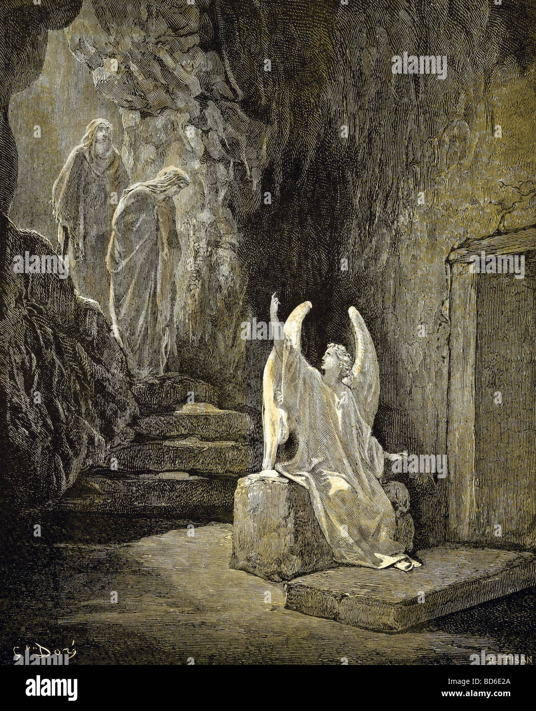 Bildende Kunst, Dore, Gustave (1832-1883), Illustration, der Engel am Grab Jesu, Holz Gravur ...