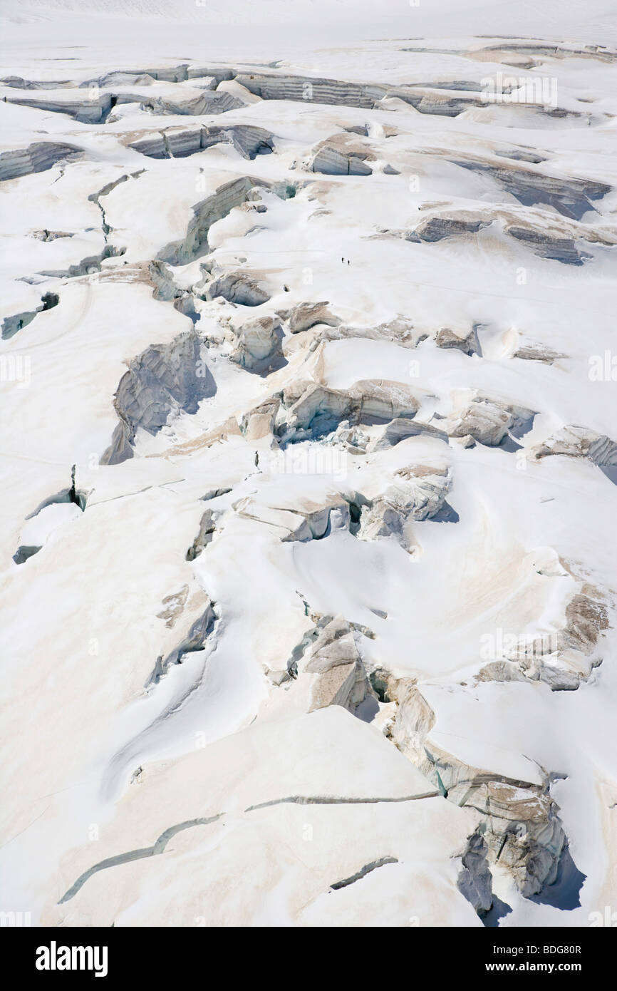 Gletscherspalte des Glacier du Geant, Mont-Blanc-Massiv, Alpen, Europa ...