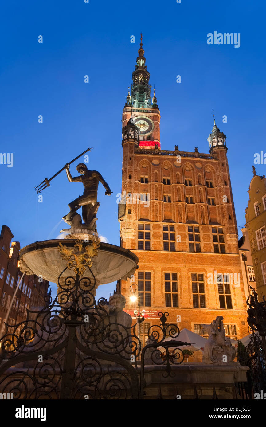 Europa, Polen, Pommern, Danzig, Dlugi Targ (langer Markt), der Neptun ...