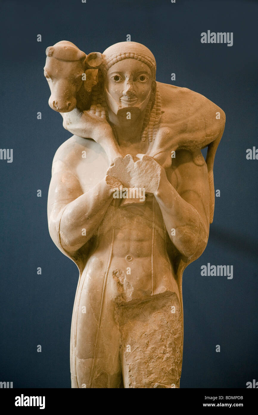 Athen, Akropolis-Museum, Kalbträger Oder Moschophoros (Moscophoros), 6 ...