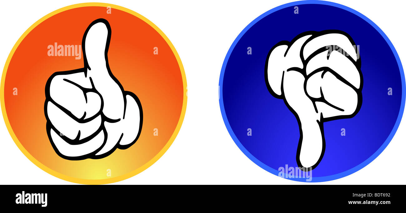Abbildung Daumen rauf und runter Taste Stockfotografie - Alamy