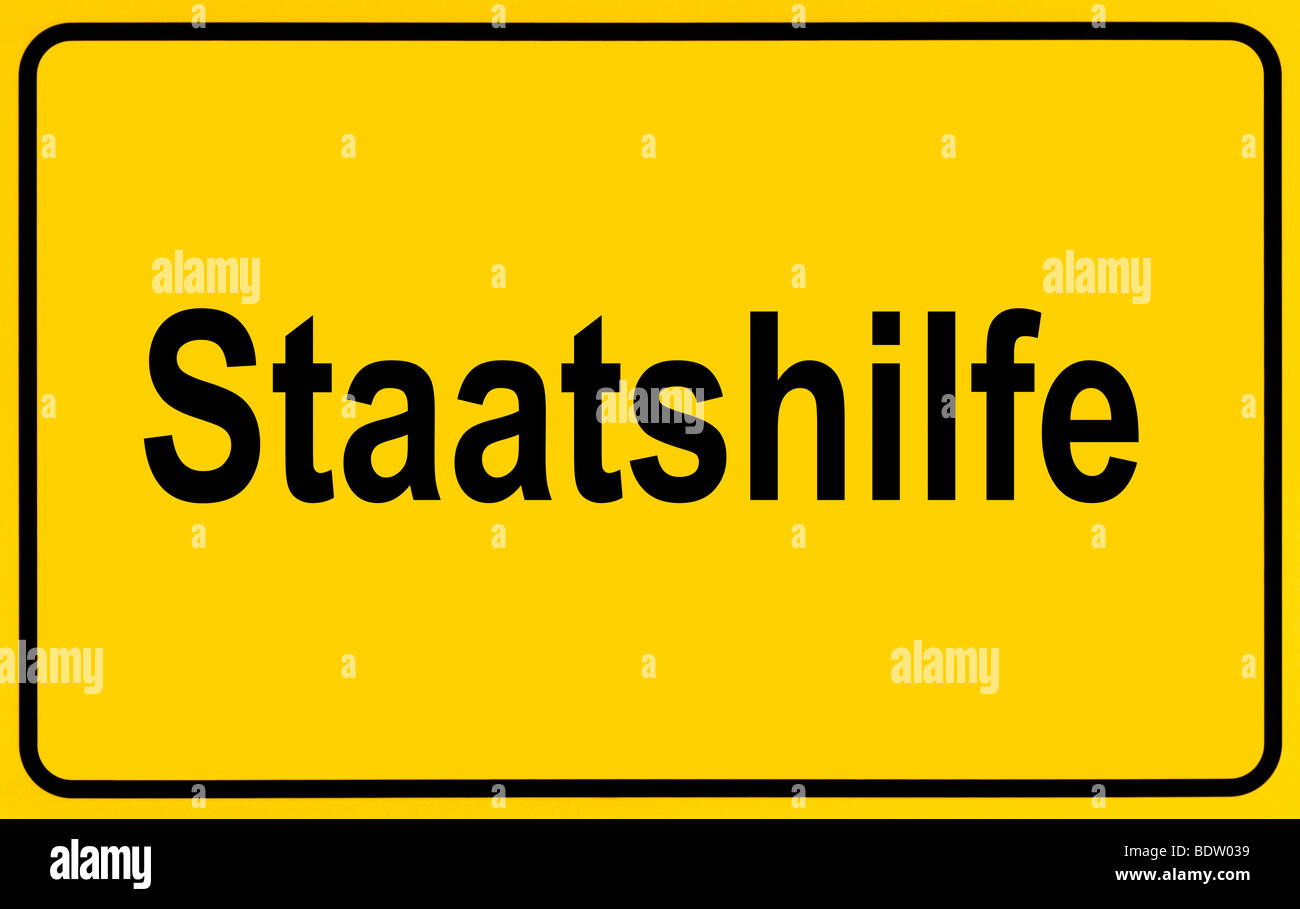 Stadtgrenze, symbolisches Bild für den Beginn der staatlichen Beihilfen ...