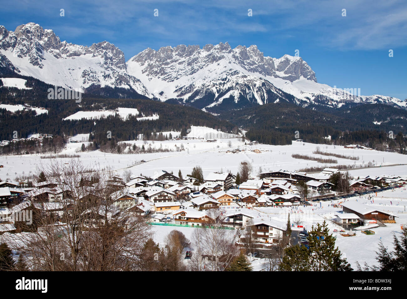 Skigebiet Ellmau, Wilder Kaiser Berge, Tirol, Österreich Stockfoto ...