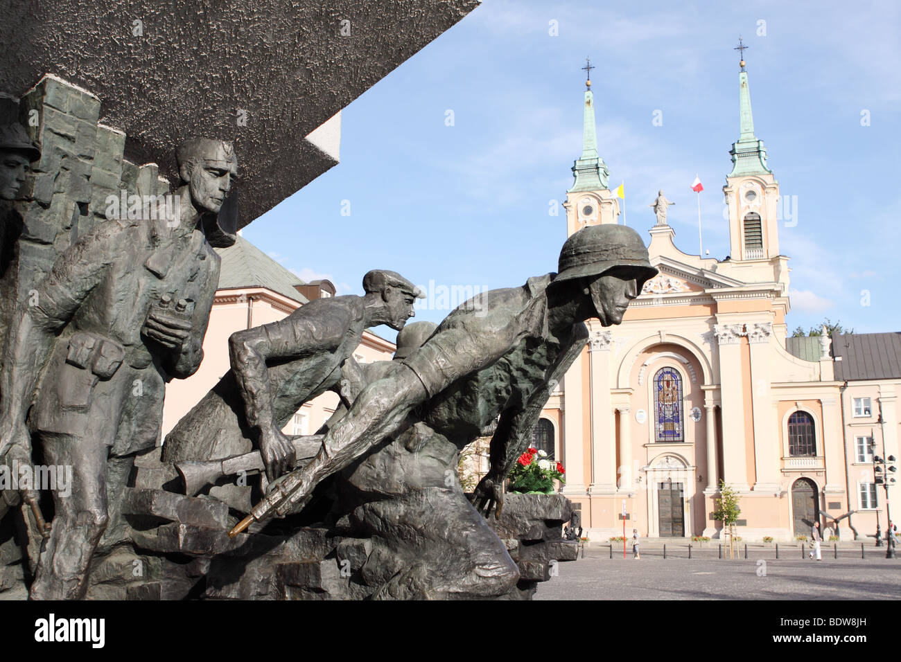 Warschau-Polen-Denkmal zeigt polnische Widerstandskämpfer am Plac ...