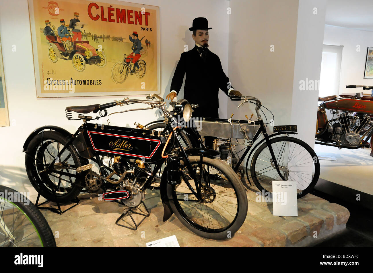 Adler 4 HP-Motorrad, Baujahr 1905, deutscher Motorrad- und NSU-Museum ...