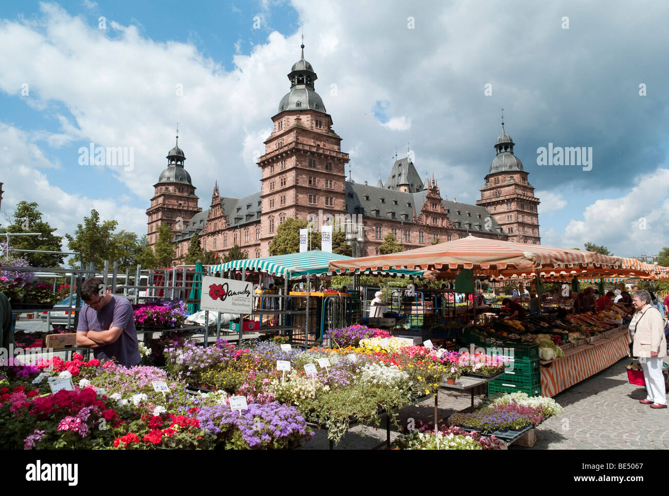 Markt Platz, Schloss Johannisburg Schloss am Rücken, Aschaffenburg ...