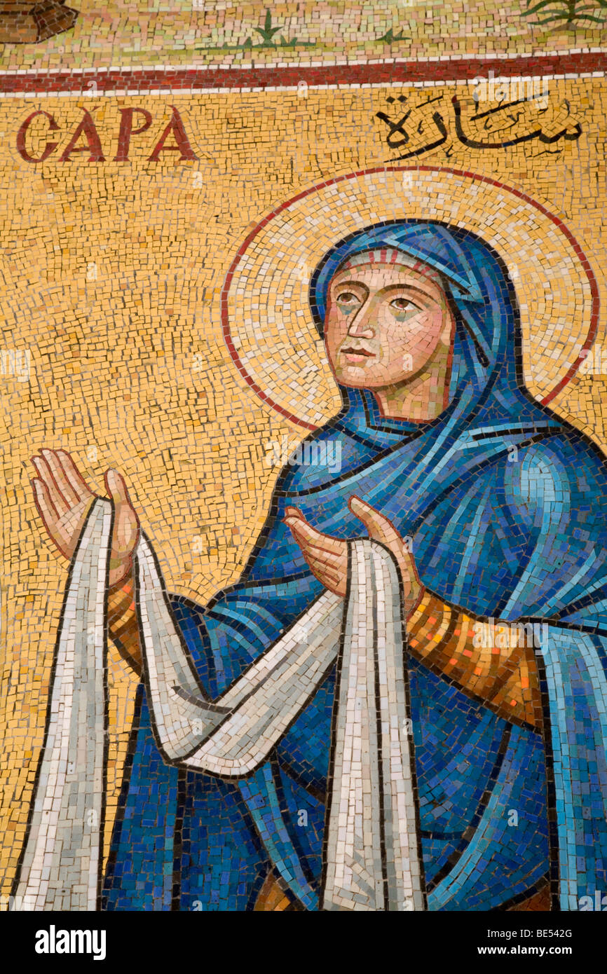 Mosaik Fresko von Sarah-Frau des Propheten Abraham Beirut-Libanon ...