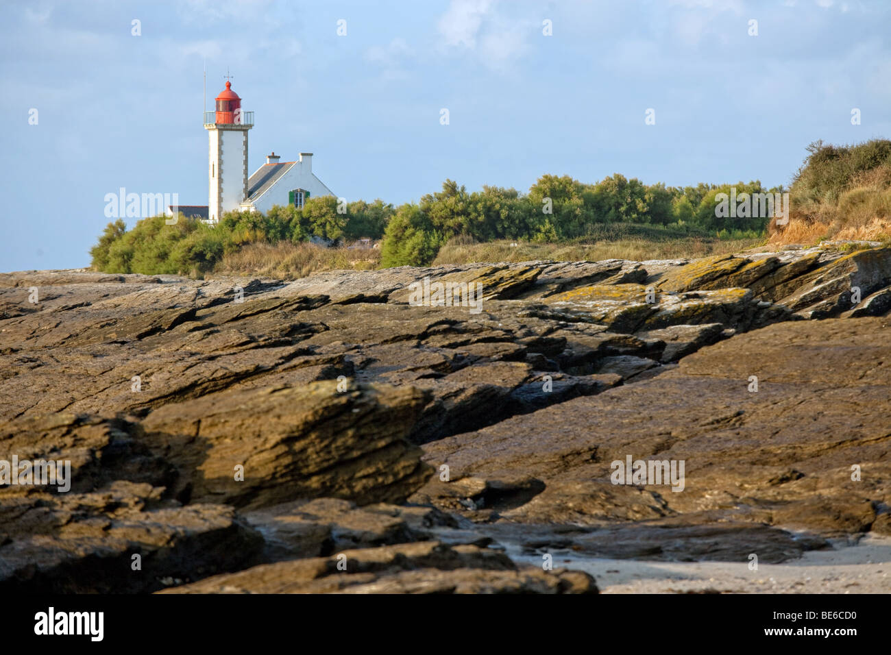 Pointe des chats Leuchtturm auf der Insel Groix, Morbihan, Bretagne ...