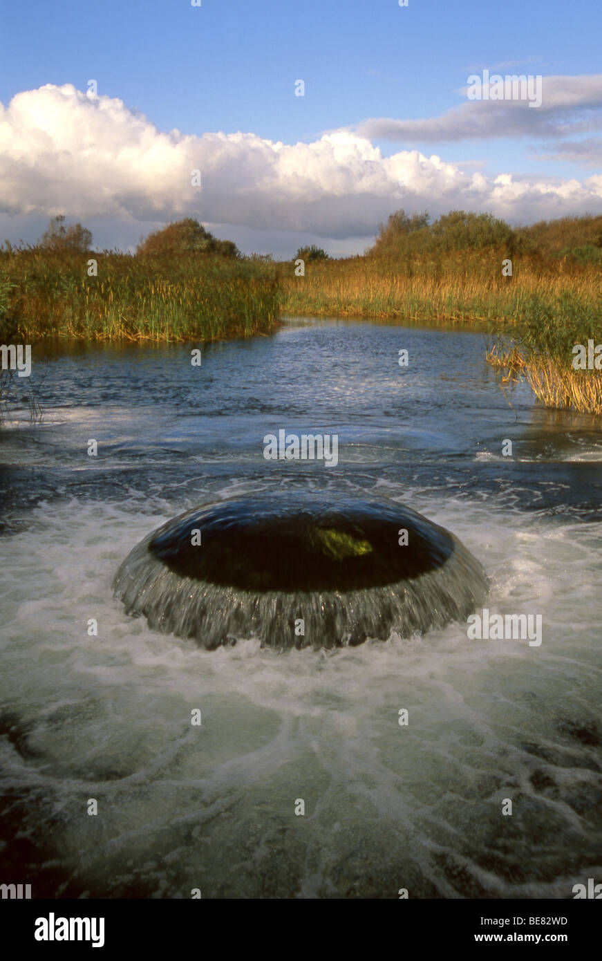 Oppompen van Rivierwater in Infiltratiekanaal in Duingebied; Aufpumpen ...