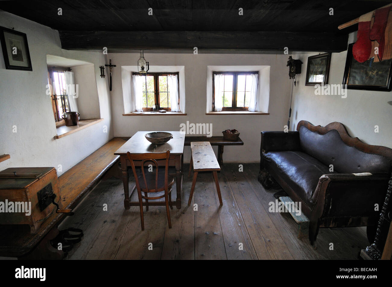 Bauernstube, Glentleiten Landwirtschaft Museum, Bayern, Deutschland ...