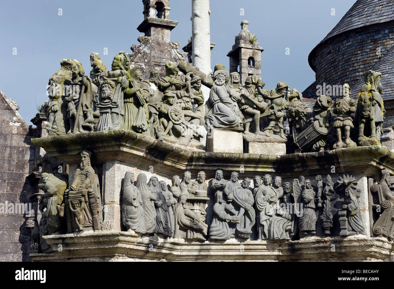 Die Calvaire, Kalvarienberg, Guimiliau, Finistere, Bretagne, Frankreich ...