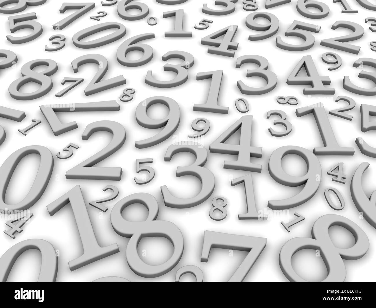 Schwarz / weiß zahlen Hintergrund. 3D gerenderte Darstellung ...