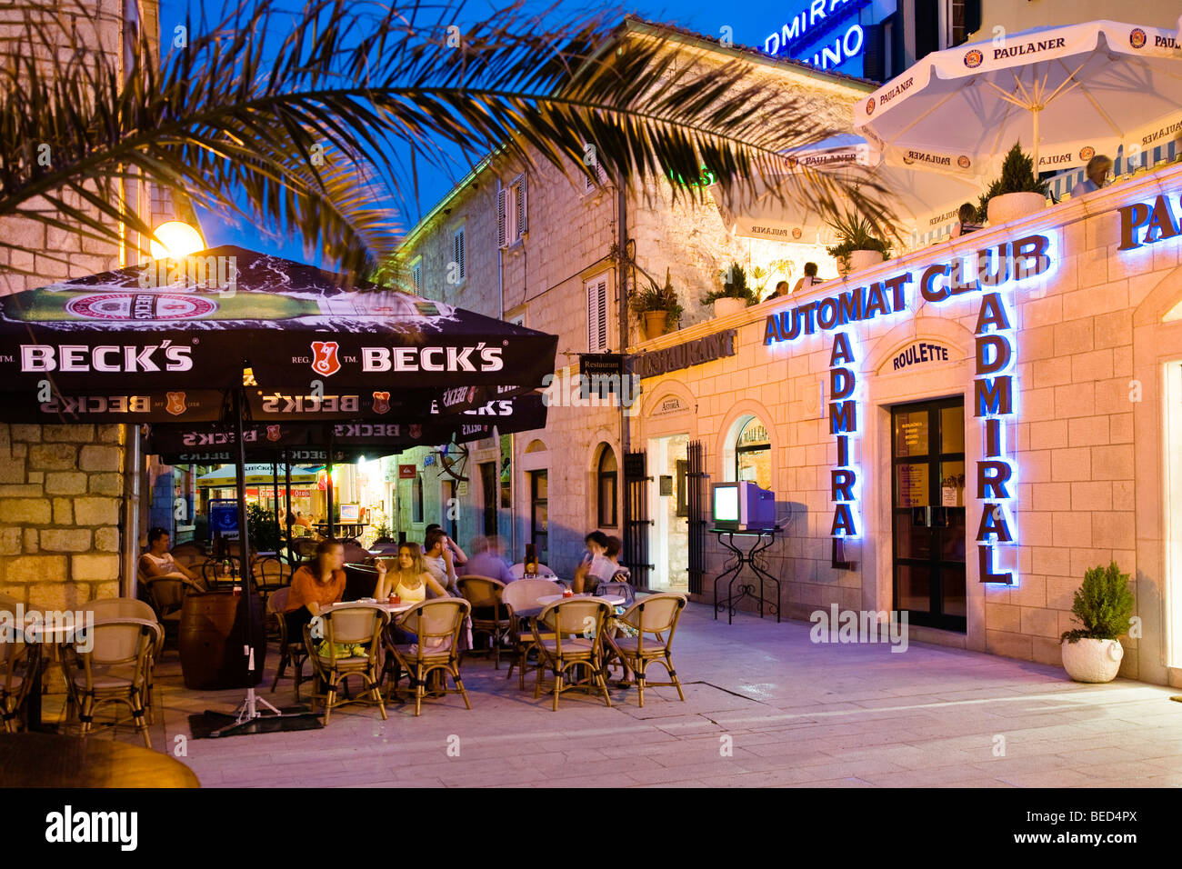 Nachtleben, Altstadt von Rab, Insel Rab, Istrien, Kroatien, Europa ...