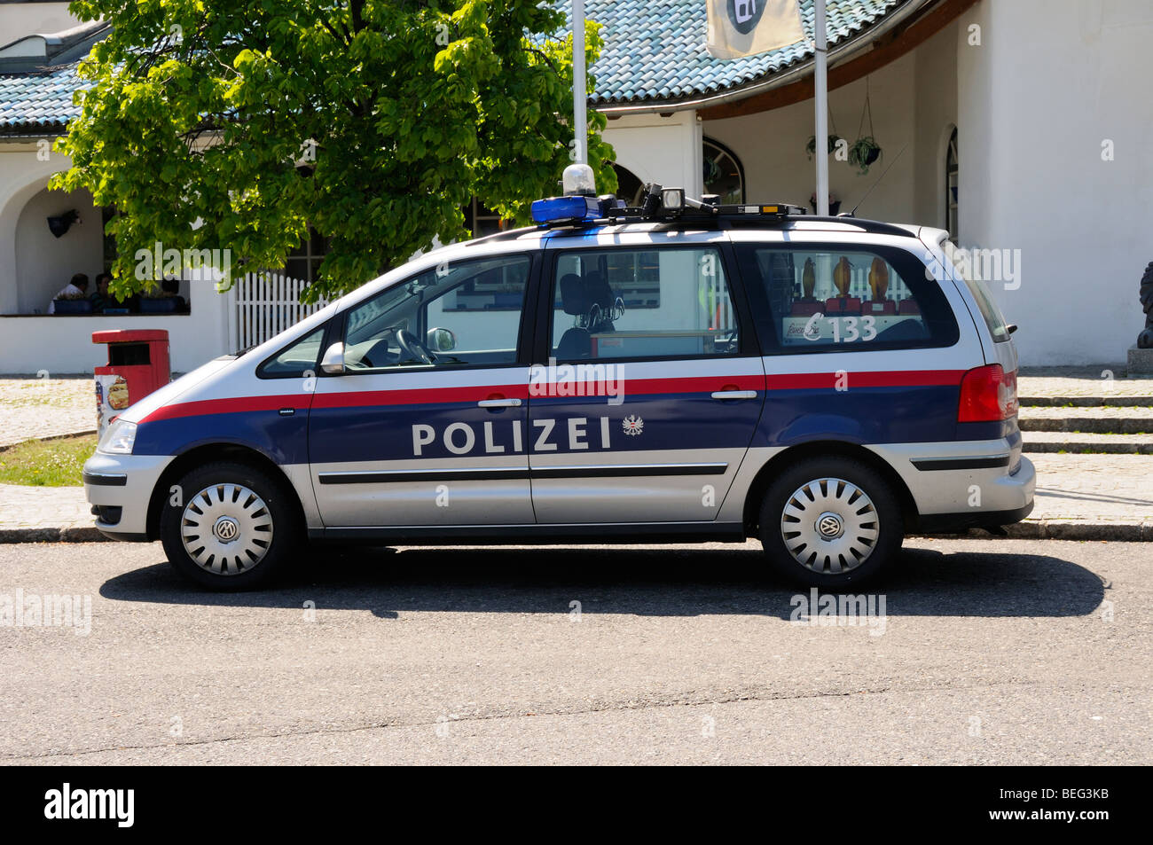 Polizei-Polizei-Auto in Hagenbrunn-Österreich-Europa Stockfotografie ...