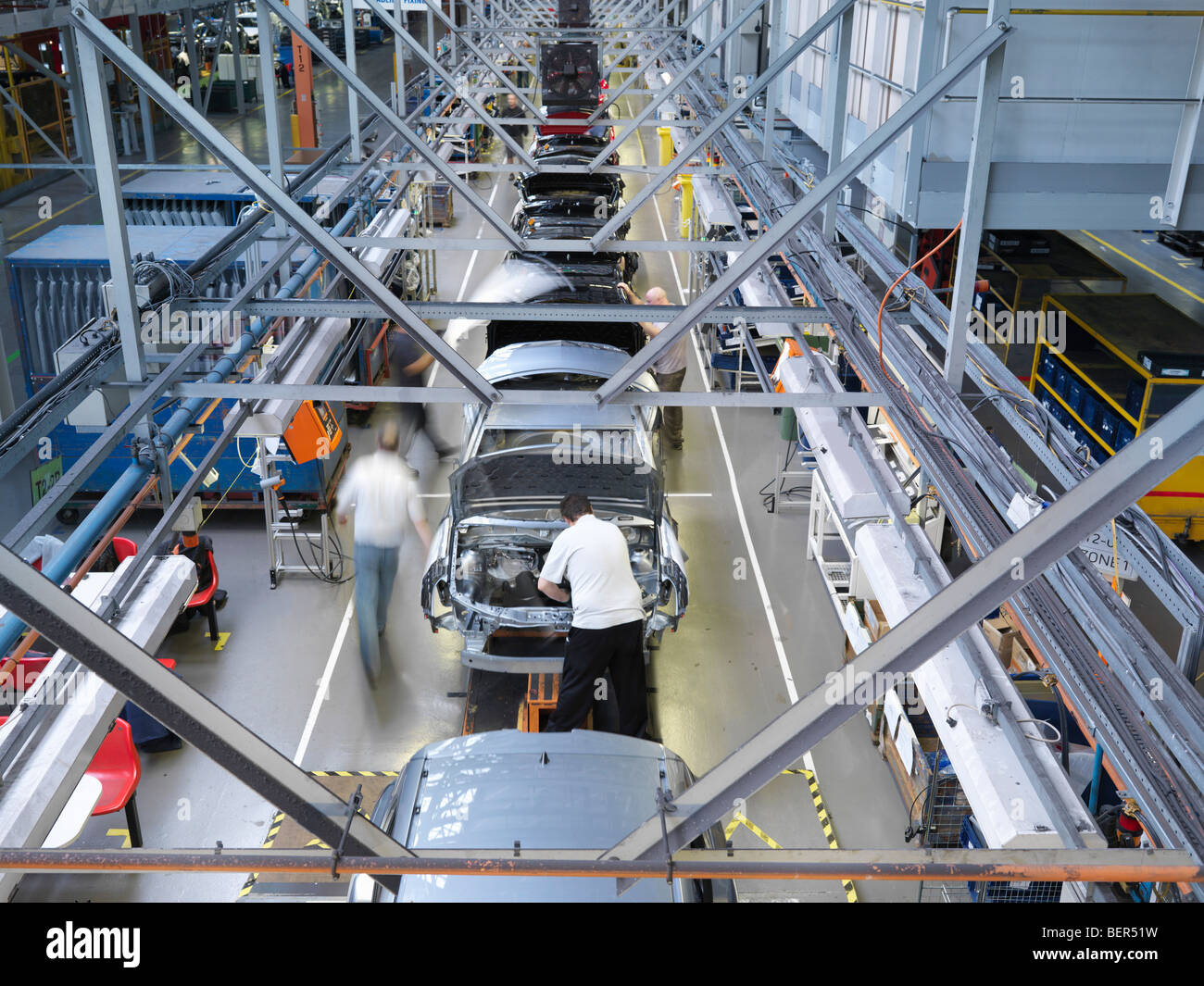Auto-Anlage-Produktionslinie von oben Stockfotografie - Alamy
