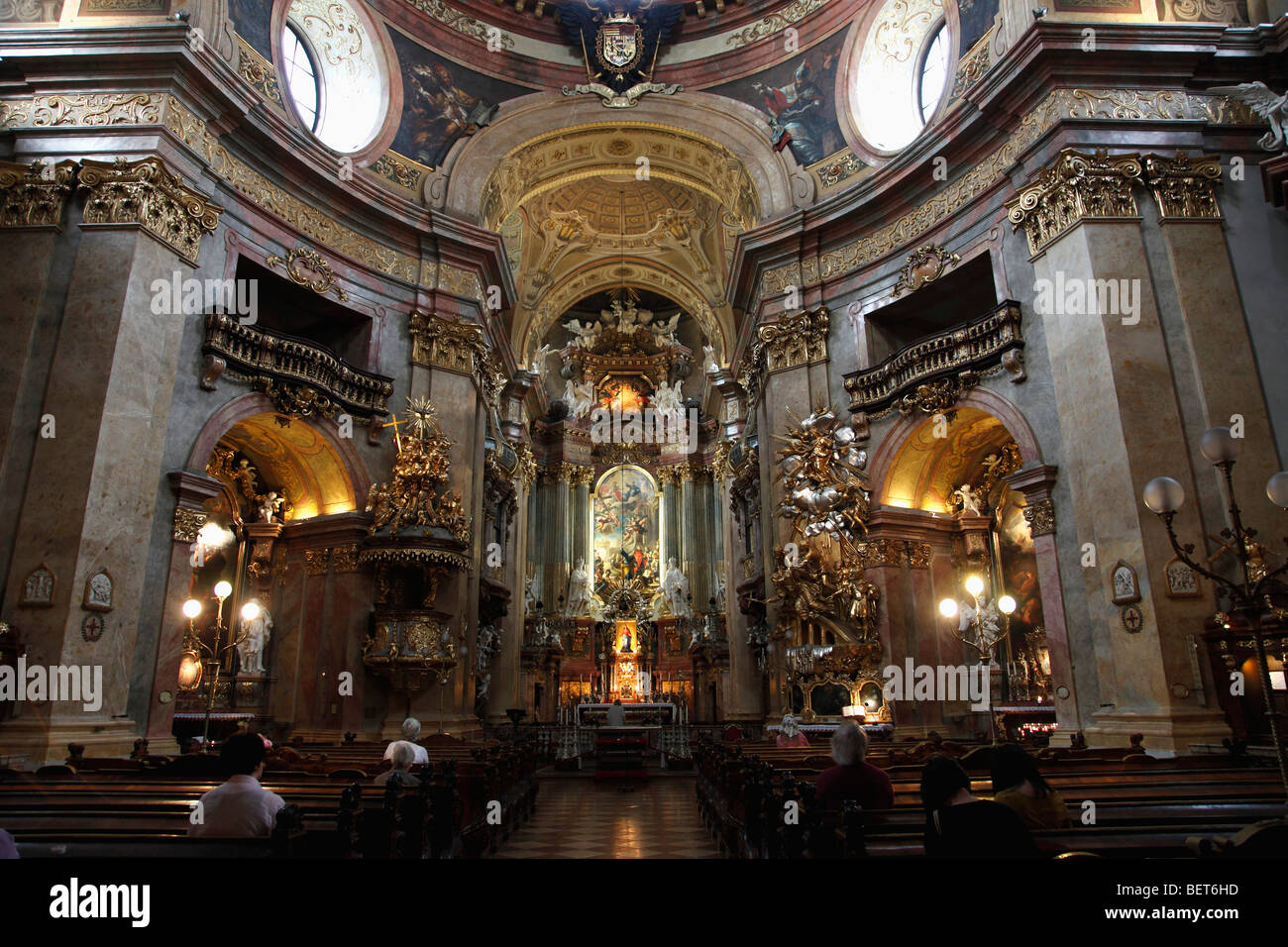 Österreich, Wien, Peterskirche, St. Peter Kirche, Innenraum ...