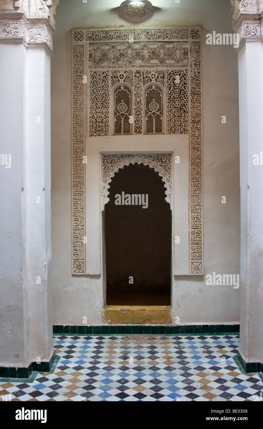 Islamische Architektur. Innenraum des islamischen College Madrasa Ben ...