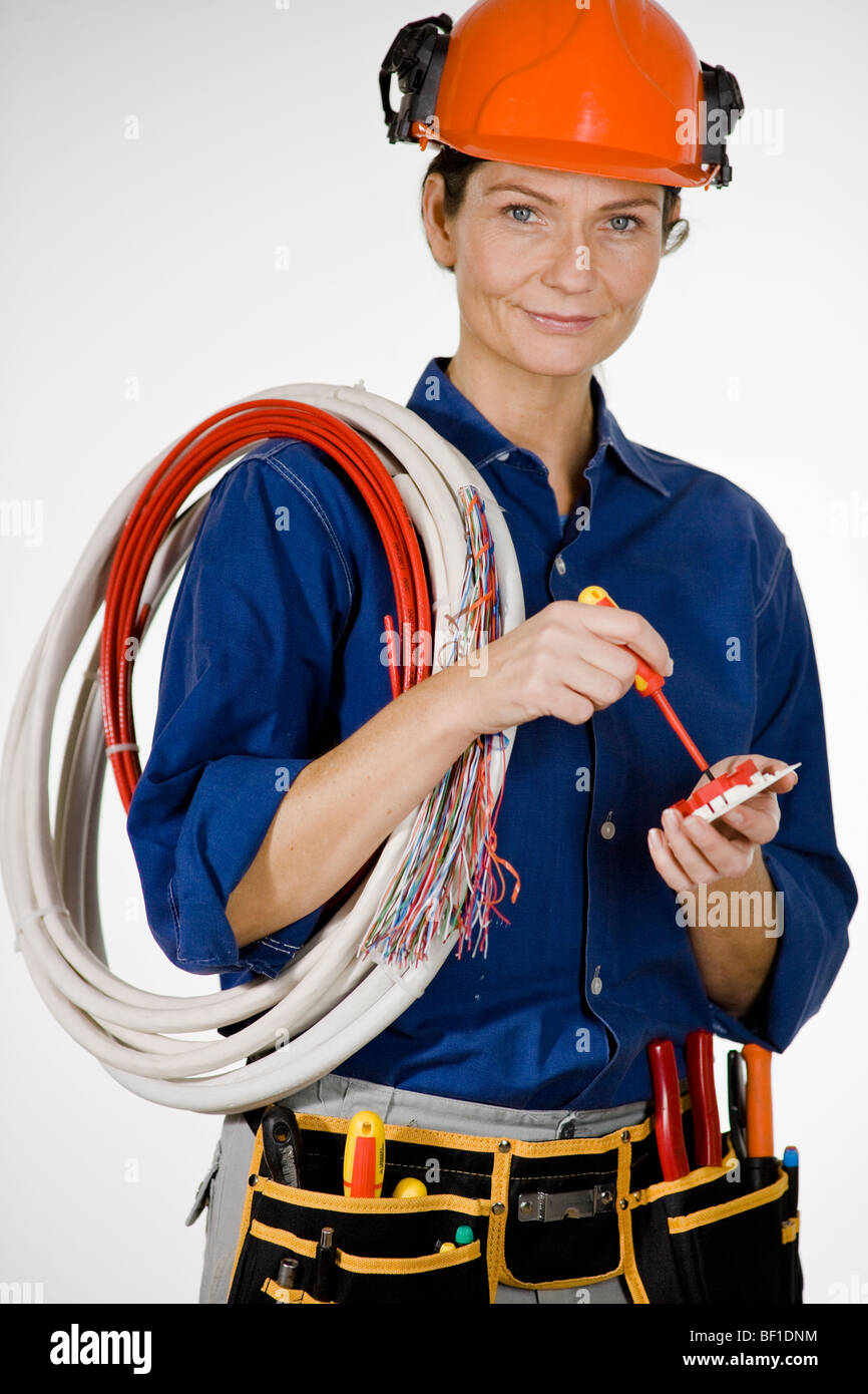 Porträt eines Elektrikers Stockfotografie - Alamy