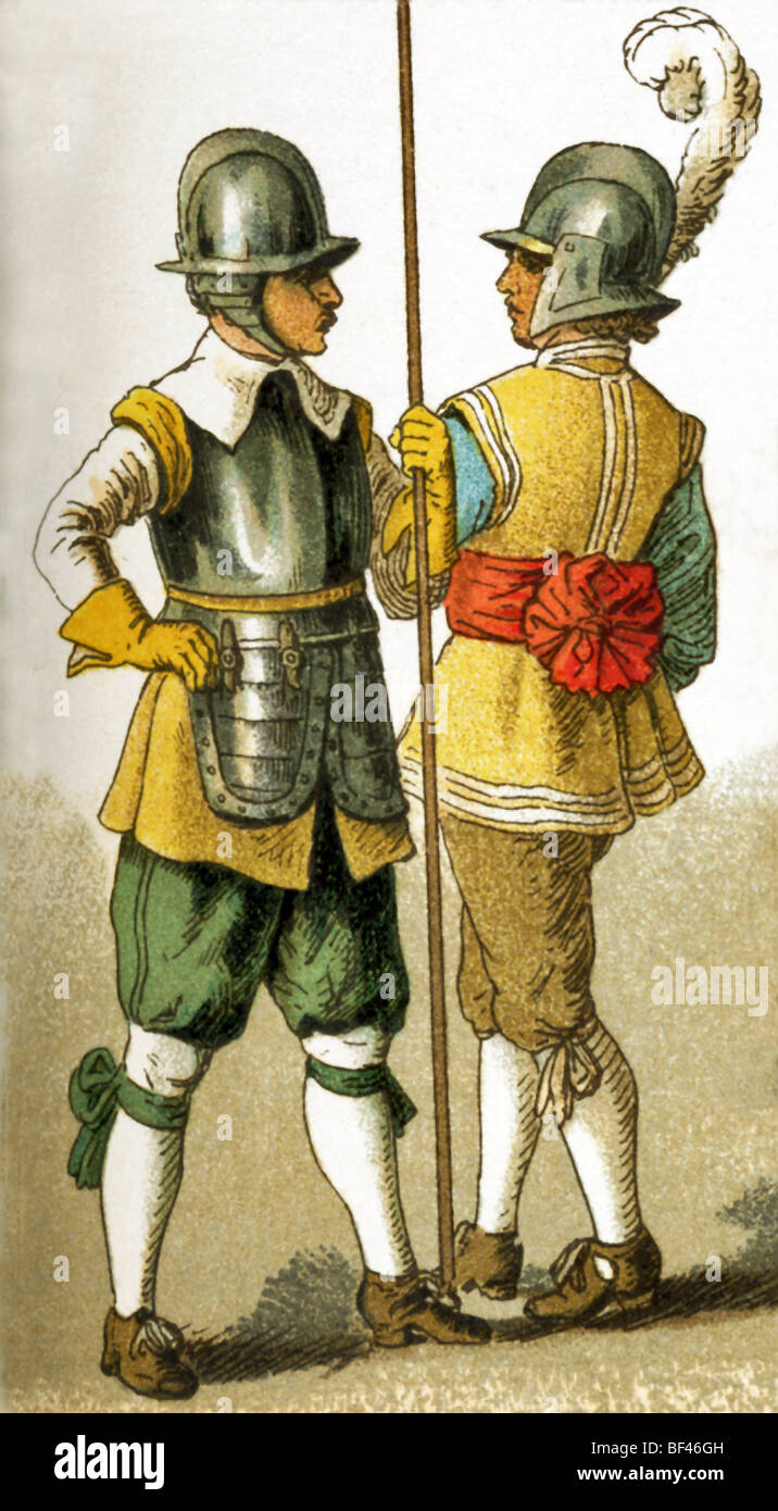 Das Kleid der niederländischen Soldaten in dieser Abbildung gezeigte ...