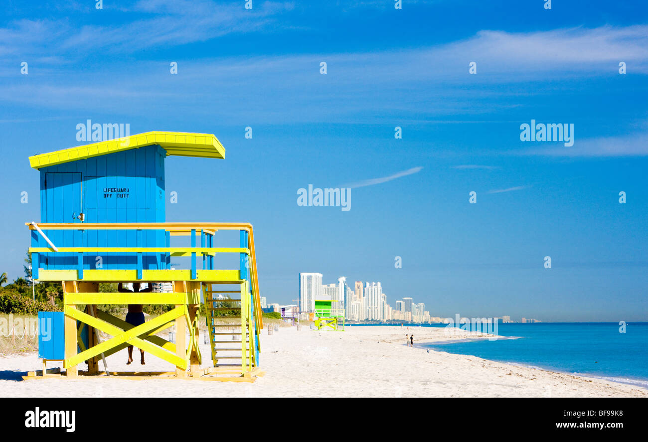 Kabine am Strand, Miami Beach, Florida, USA Stockfotografie - Alamy