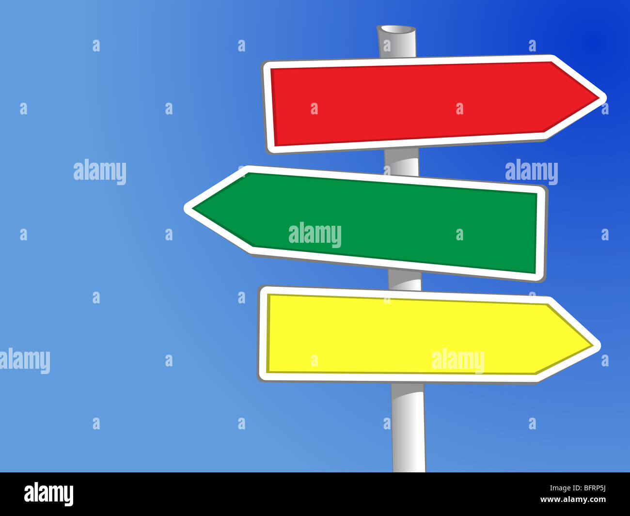 Wegweiser mit drei pfeilen -Fotos und -Bildmaterial in hoher Auflösung ...